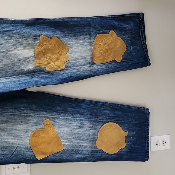 Unk | Jeans | Vintage Mens Unk Nba Leather Patch Baggy Fit Jeans Sz 4 ...